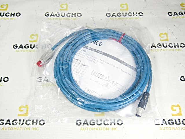 KEYENCE OP-87458 M12 4-pin/RJ45 Ethernet Cable - Blue, 16.40 ft for ...