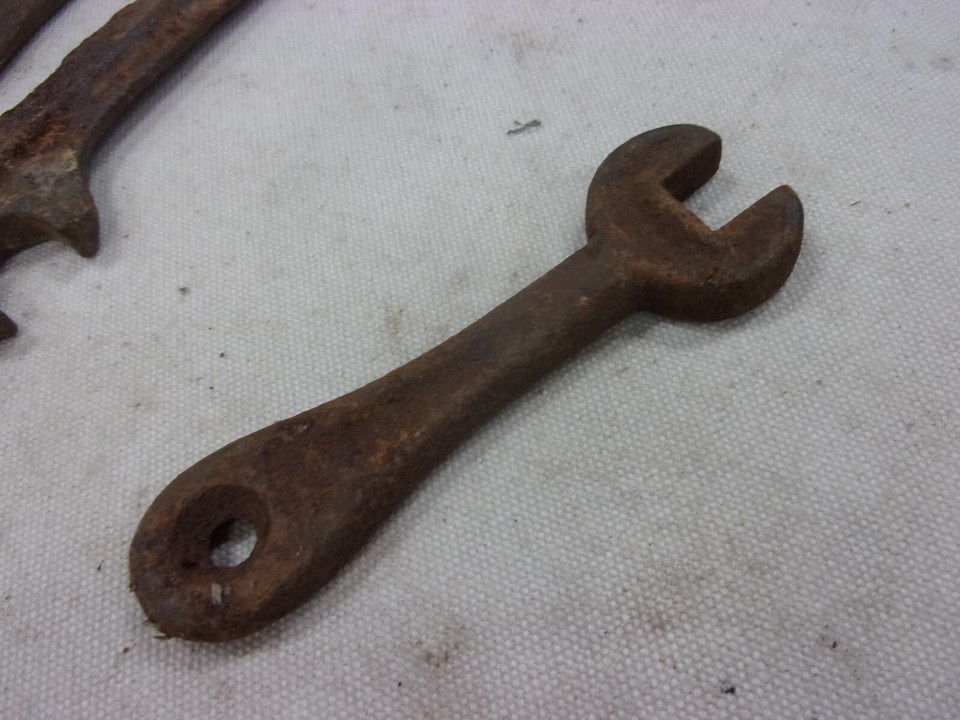 Lot of 3 Old Farm Implement Plow Wrenches Multi Tool Antique Vtg Square ...