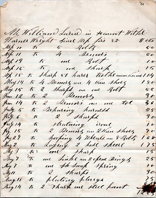 1882 Handwritten Invoice for Miscellaneous Goods | eBay