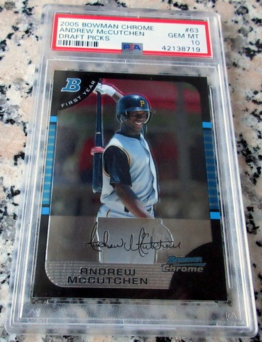 ANDREW MCCUTCHEN 2005 Bowman Chrome #1 Draft Pick Rookie Card RC PSA 10 ...