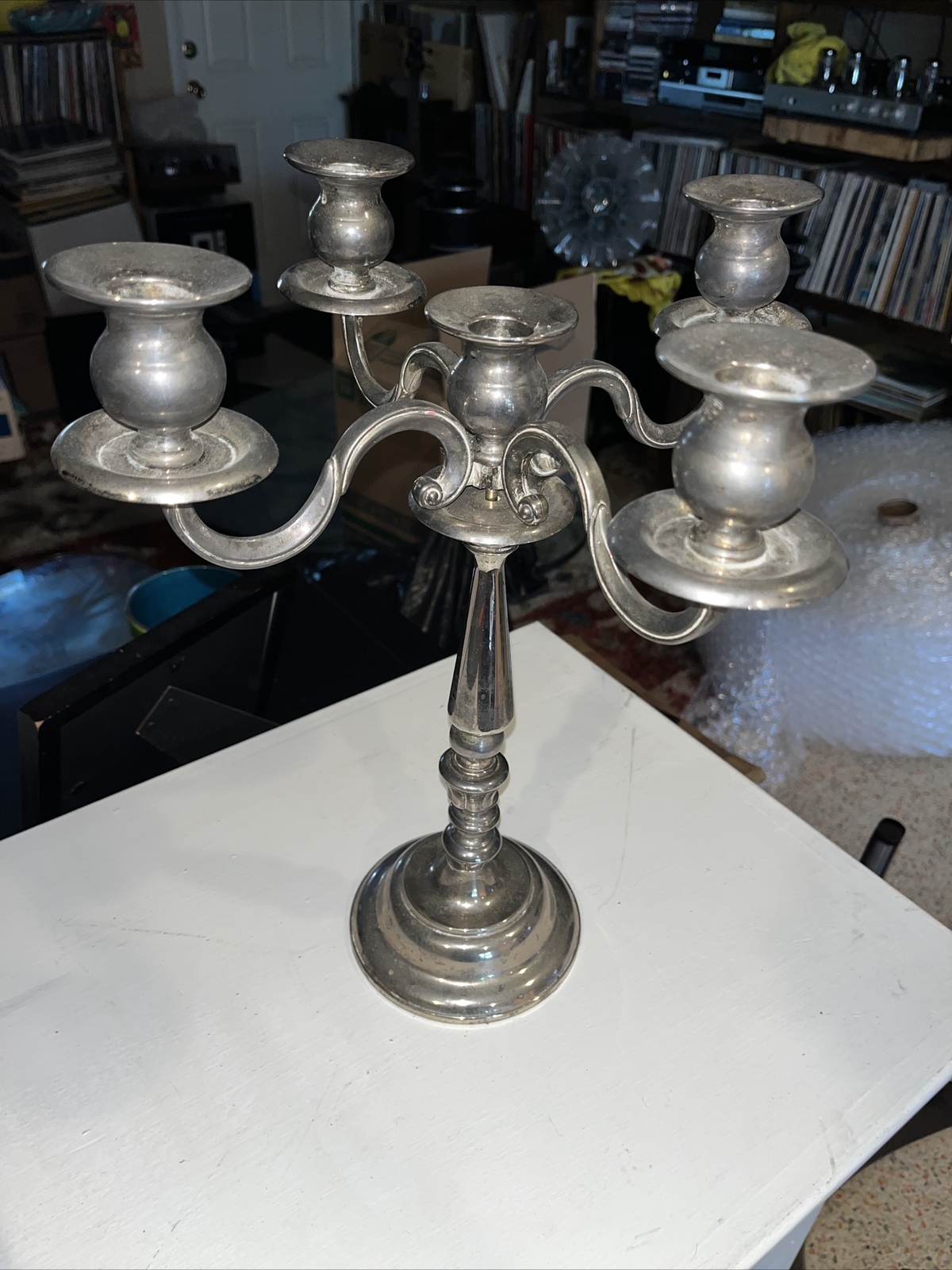 Vintage Victorian Style 5 Arm Silver Plated Candelabra Candle Holder ...