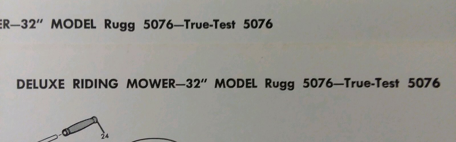 RUGG E.T. Tru-Test Deluxe Riding Lawn Mower Tractor 32" Parts Manual ...