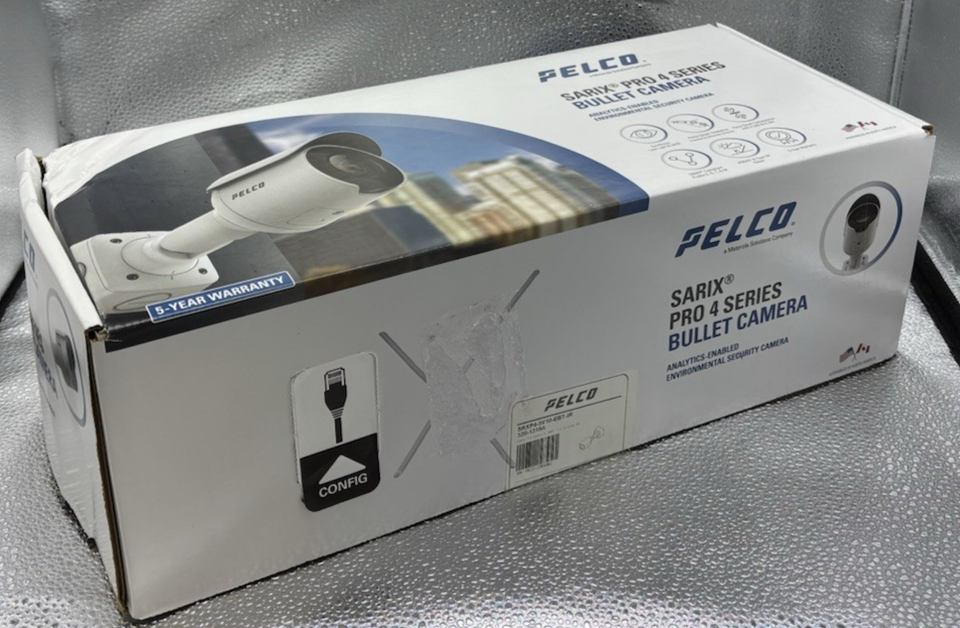 Pelco Sarix 4 5MP IR Wdr Outdoor PoE Bullet Camera SRXP4-5V10-EBT-IR | eBay