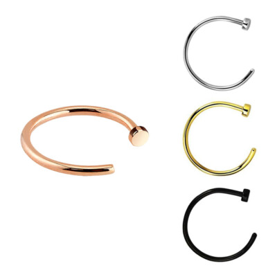 Nasenring offen ⌀ 8 / 10 mm vergoldet Rotgold Gold Silber Schwarz ...
