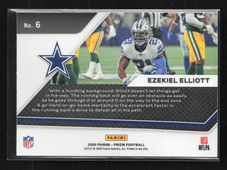 2020 Panini Prizm #6 Ezekiel Elliott Go Hard or Go Home Dallas Cowboys ...