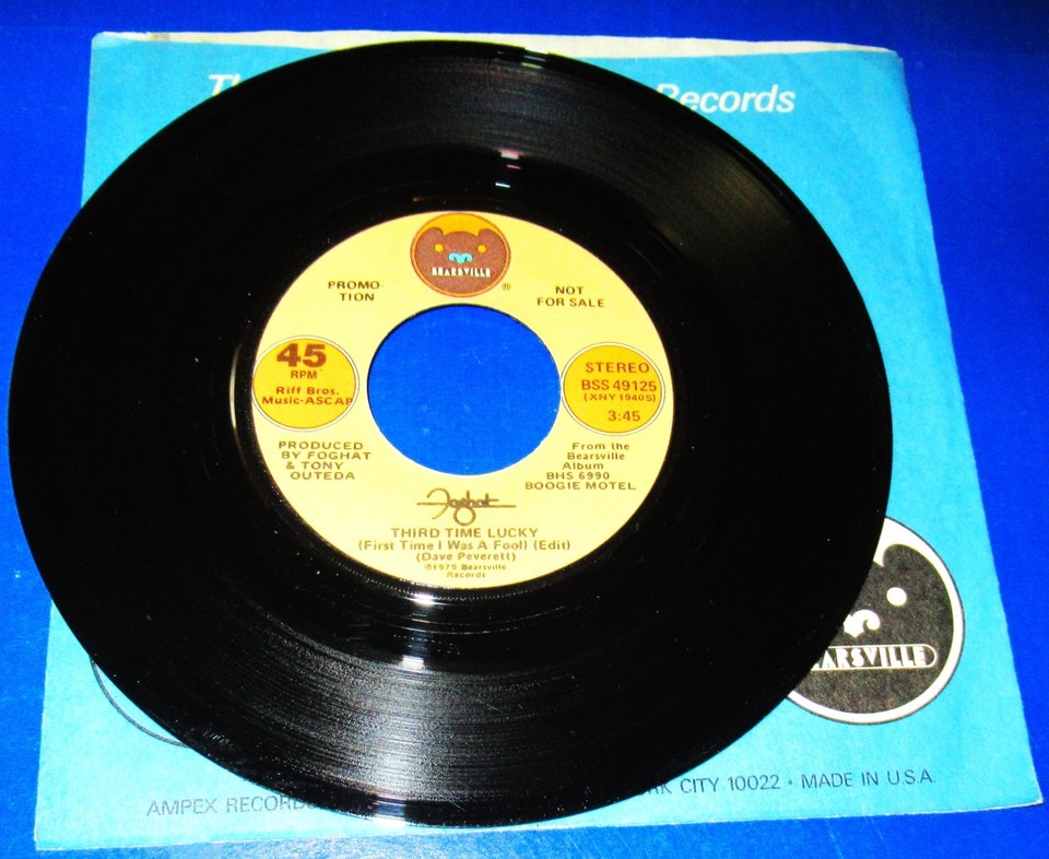 Foghat, Third Time Lucky (First Time I Was A Fool) Promo / Third Time ...