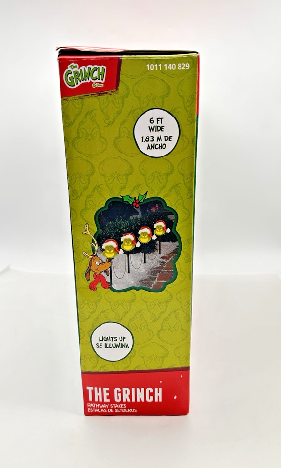 Christmas Grinch Battery-Operated Pathway Stakes (4 Count) With Santa ...