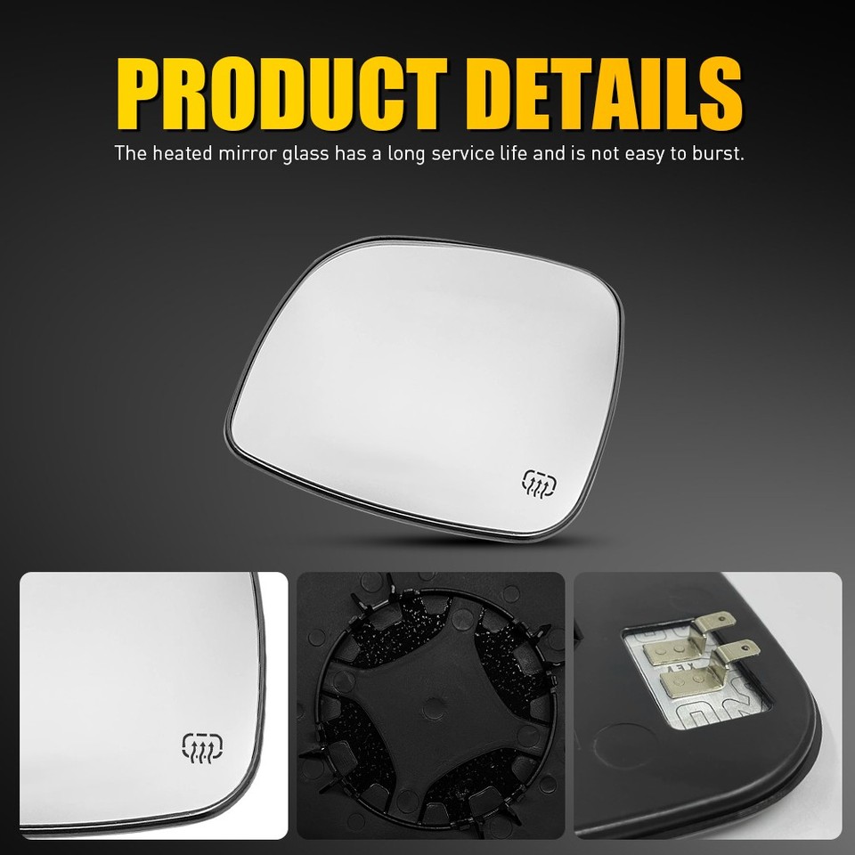 LH RH Heated Mirror Glass Fit 08-16 Dodge Grand Caravan Chrysler Town ...