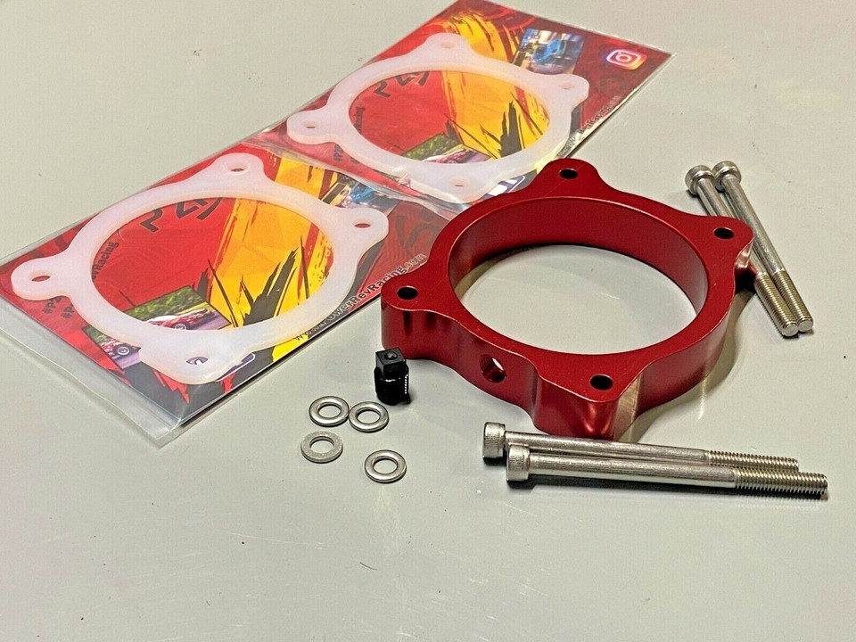 P2R Red Throttle Body Spacer Kit Fits 10-12 Hyundai Genesis 3.8L P333R ...