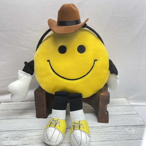 Smiley Face Yellow Plush w/ Fun Shoes & Cowboy Hat 8" Diameter | eBay