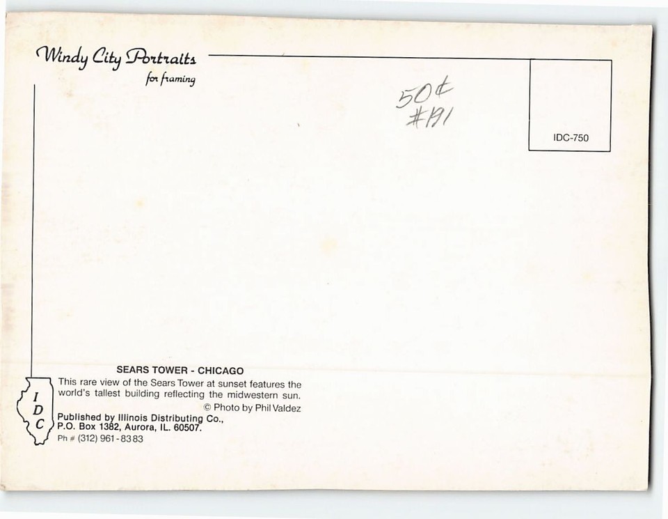 Postcard Sears Tower Chicago Illinois USA | eBay