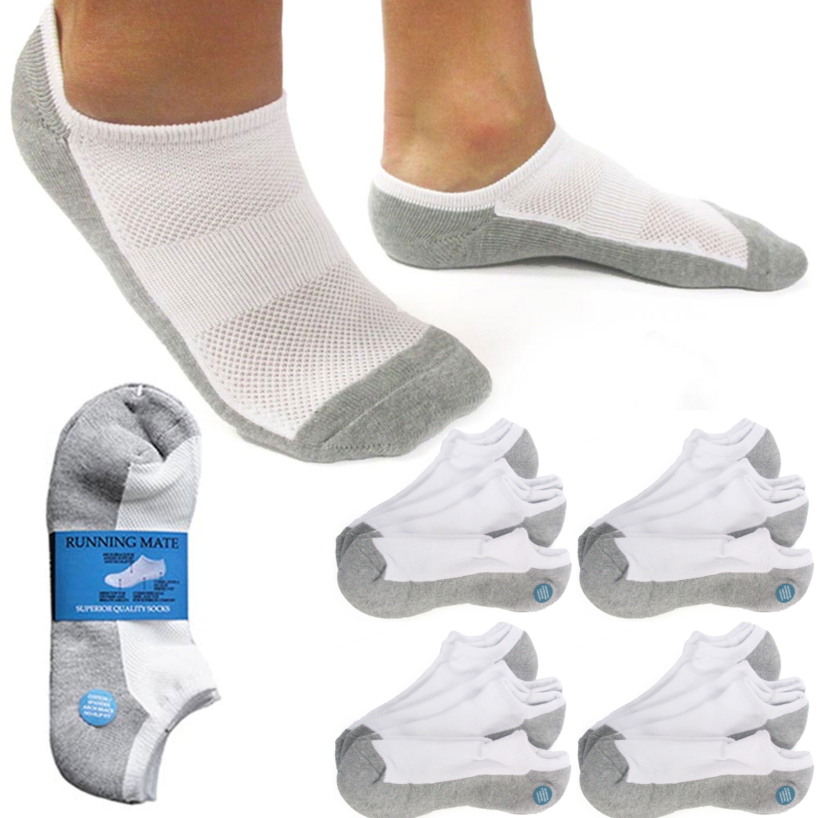 Set 12 Paires De Course Athlétique Chaussettes Bas Coupe Cheville Non ...