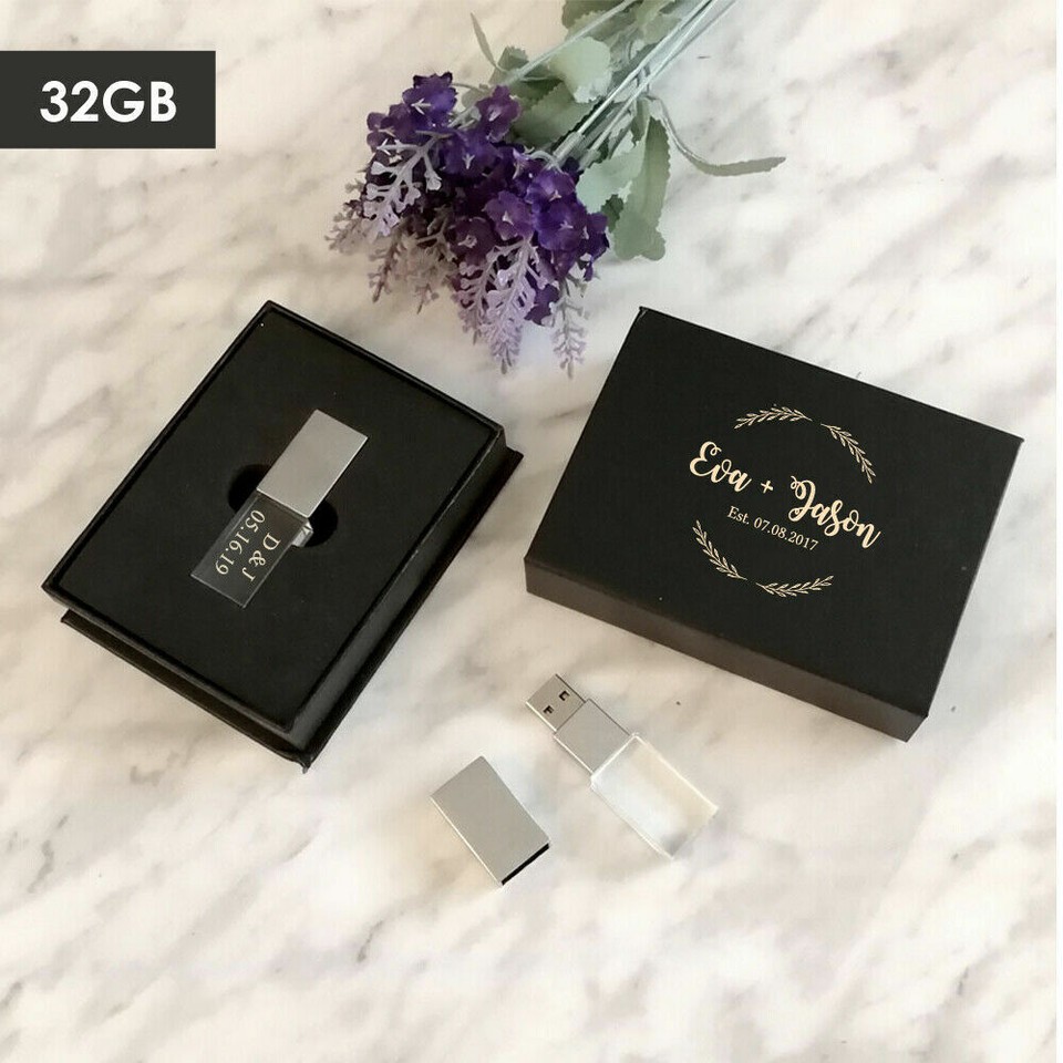 Personalized Crystal USB Flash Drive & Box Bundle, Wedding Gifts ...