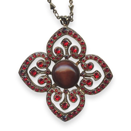 Mariana Necklace Pendant Lady In Red Coll. Elegant Brown Jasper Mineral ...