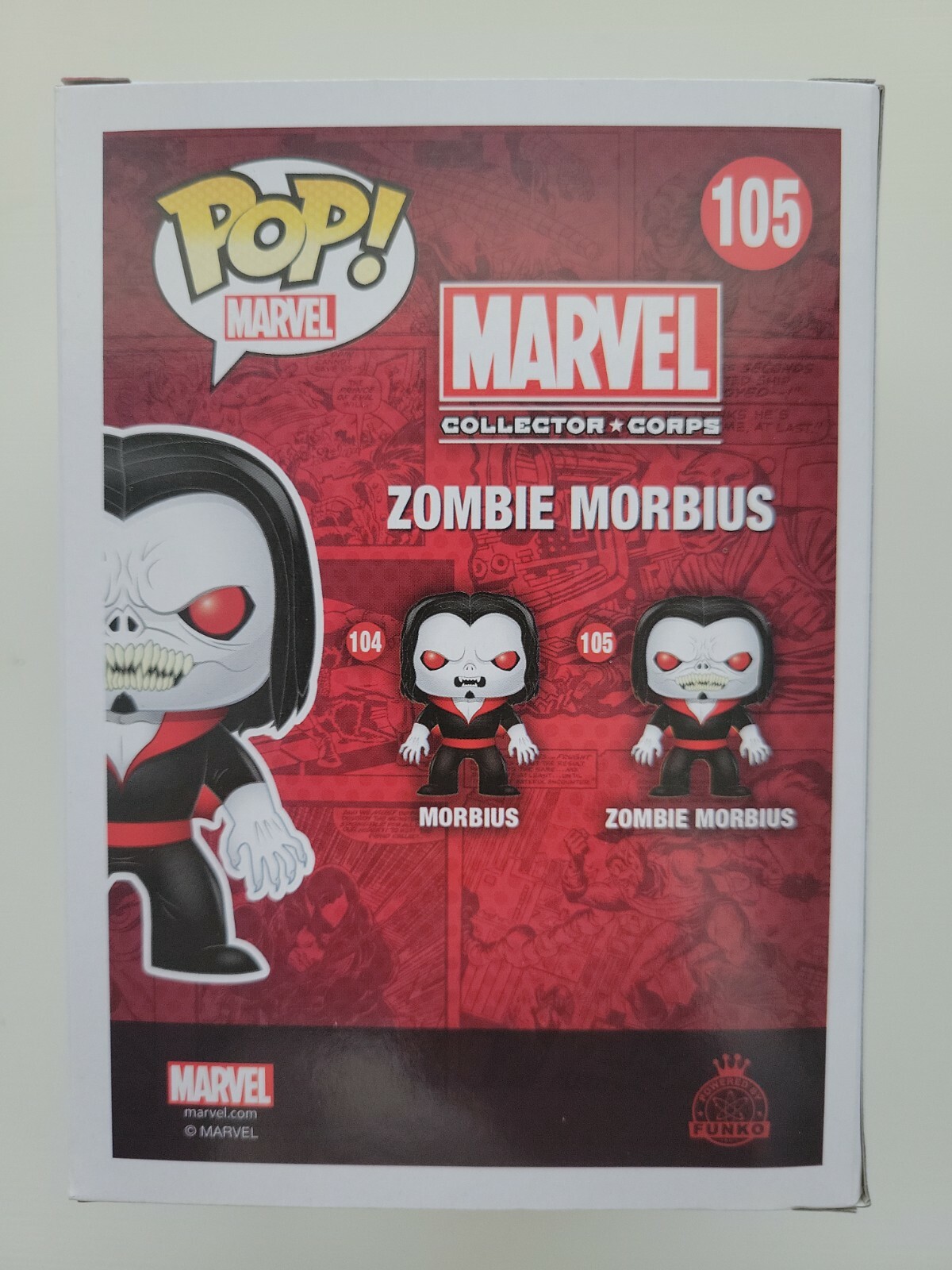 Funko Pop Marvel Zombie Morbius #105 Collector Corps Exclusive MCC ...