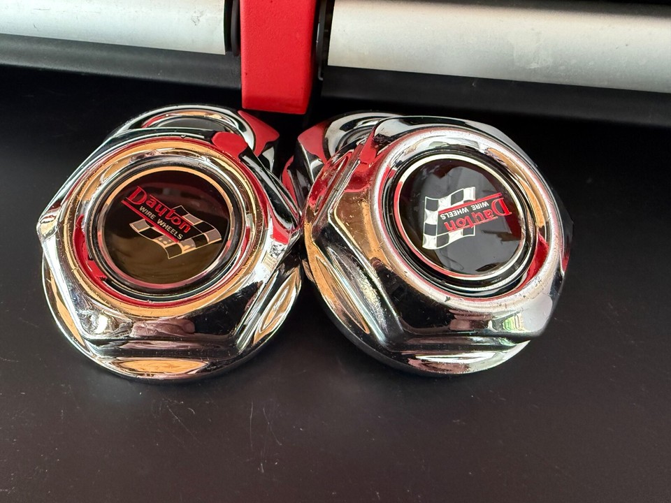 DAYTON WIRE WHEEL CENTER CAPS CHROME | eBay