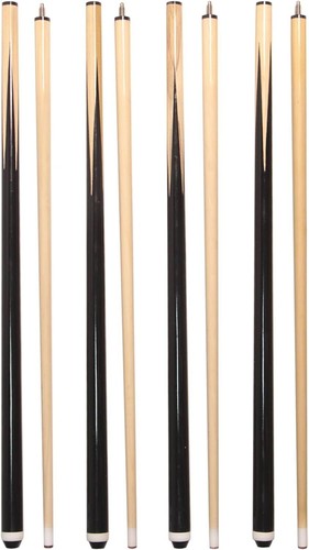 Set of 4 Pool Cues 58″ Billiard House Bar Cue Sticks, 2-Piece Pool Cue ...