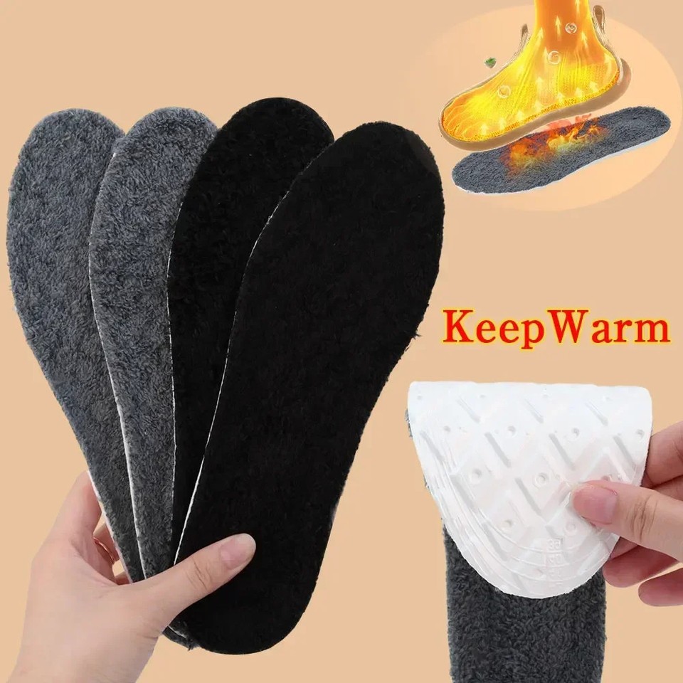 2pcs Self Heated Thermal Insoles for Feet Winter Warm Wool Thermal ...