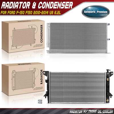 New 2x Radiator & AC Condenser Cooling Kit for Ford F-150 F150 2010 ...