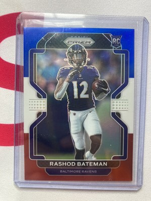 Rashod Bateman Red White Blue Prizm 2021 Rookie #340 Baltimore Ravens ...
