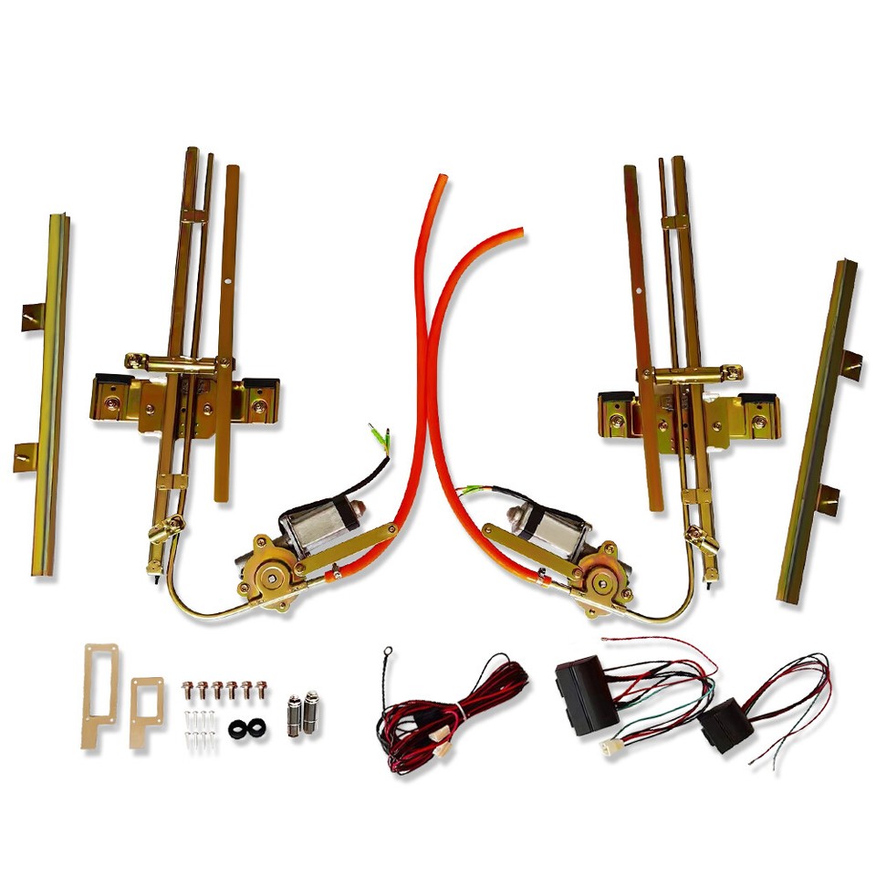 2 Door Street Hot Rat Rod Flat Glass Power Window Kit w/ Switches ...