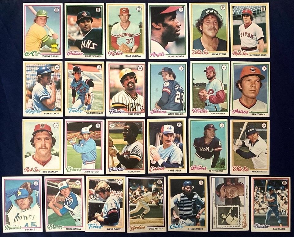 1978 Topps Baseball Sports Trading MLB Card 50 Card Lot Old Vintage No ...