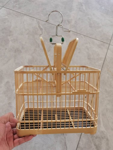 2-Door Bamboo Birdcage Repeating Trap Cage for Birds Catch Birds Softly ...