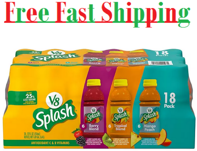 V8 Splash Variety Pack (12 oz. 18 pk) Berry Blend Mango Peach and ...