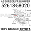 5261858020 Genuine Toyota ABSORBER, FR BUMPER 52618-58020 | eBay