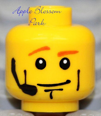 NEW Lego City Police Agent MINIFIG HEAD w/Black Mic Microphone & Grin ...