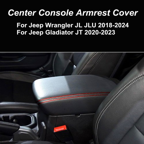 Red Stitches For 2018-2024 JEEP Wrangler JL JLU Center Console Lid ...