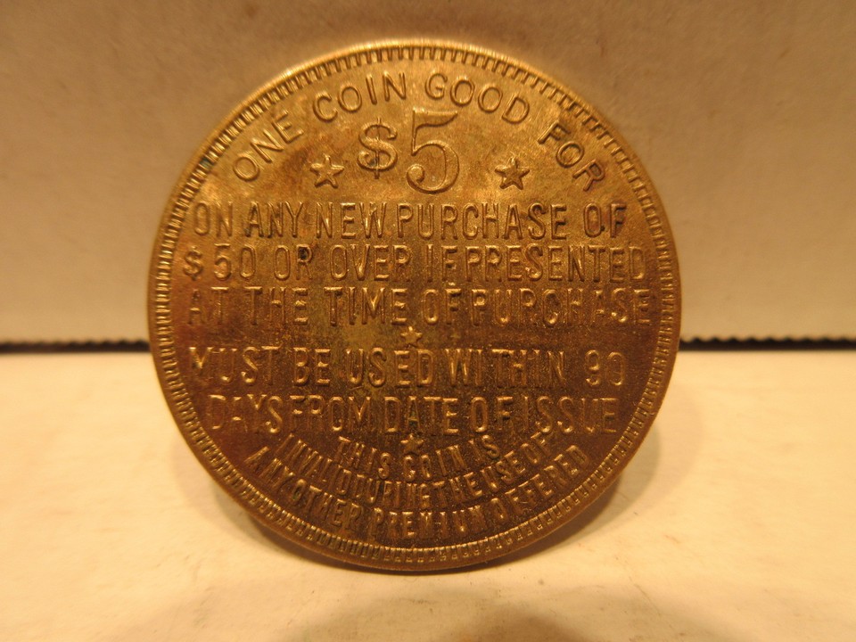 Gold Star Club Member $5 Coin Token Home Furnishing Store | eBay