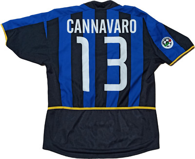 maglia calcio Inter vintage CANNAVARO Pirelli 2002 2003 ORIGINALE ...