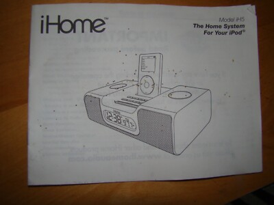 IHOME MODEL IH5 HOME SYSTEM IPOD MANUAL | eBay