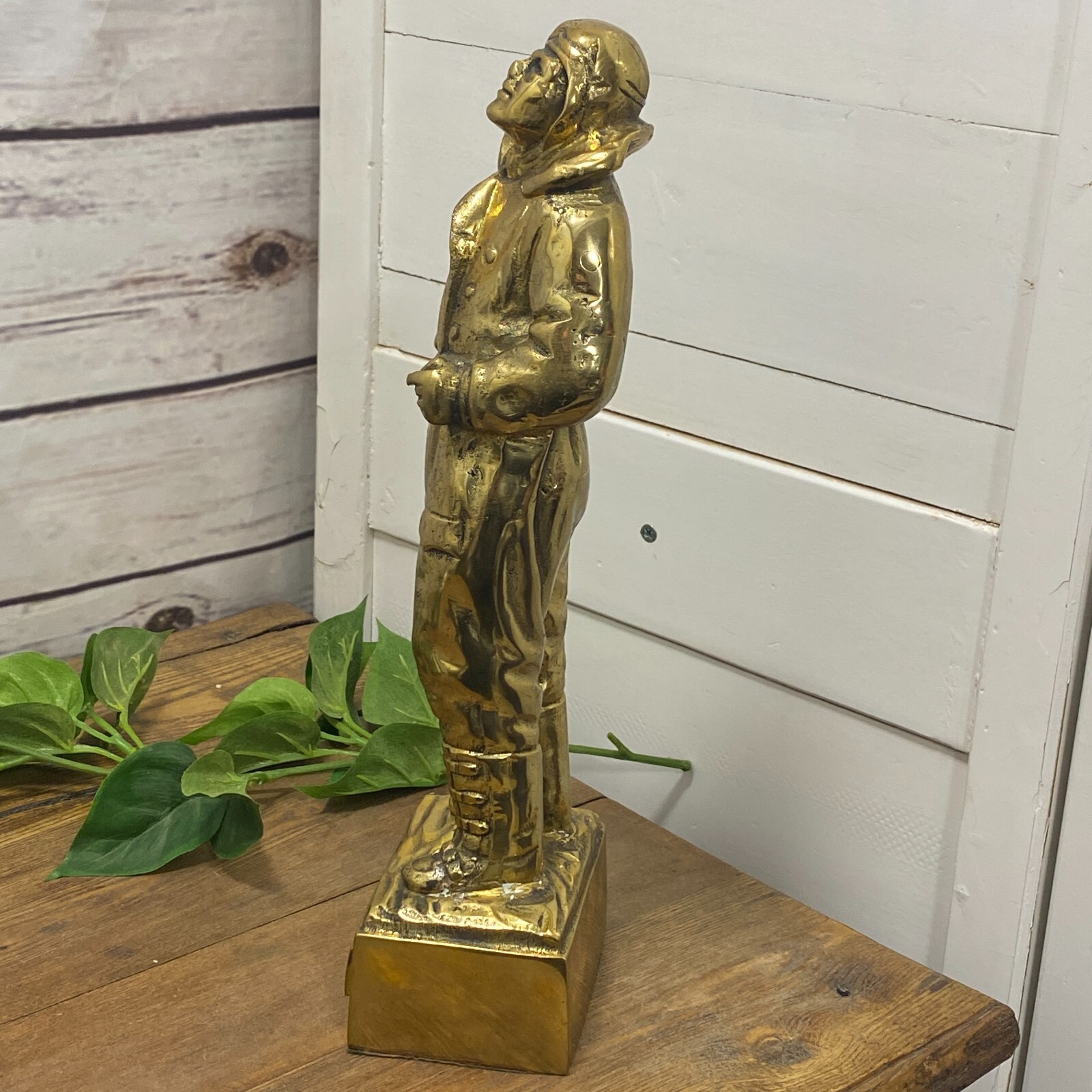 The Cockpit Brass Aviator Pilot w Gun Holster Statue Aviation Sculpture ...