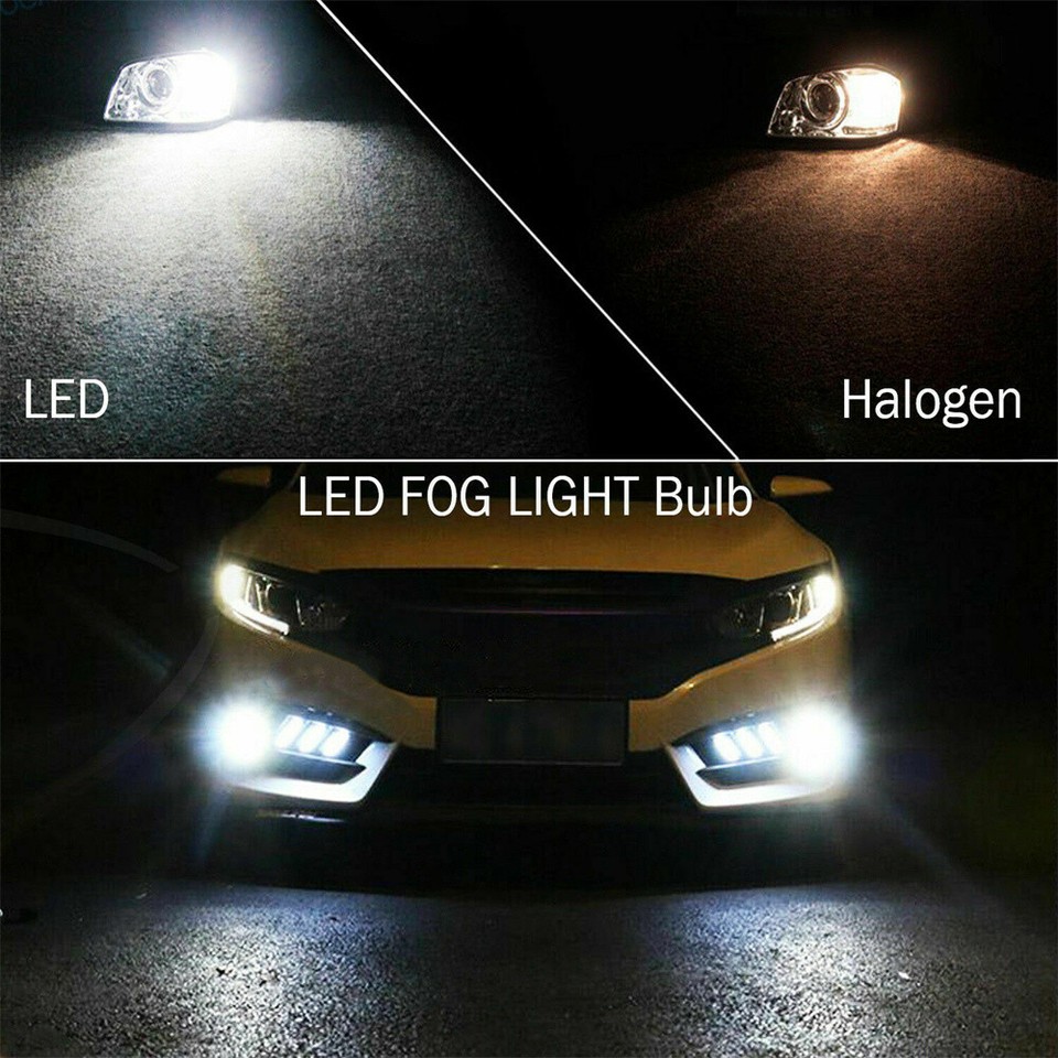 Pair 9145 9140 H10 LED Fog Driving Light Bulbs Super White 80000LM ...
