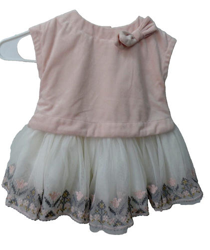 Max Studio Baby Girls Dusty Rose Velvet Floral Tulle Dress 6-9m NEW | eBay