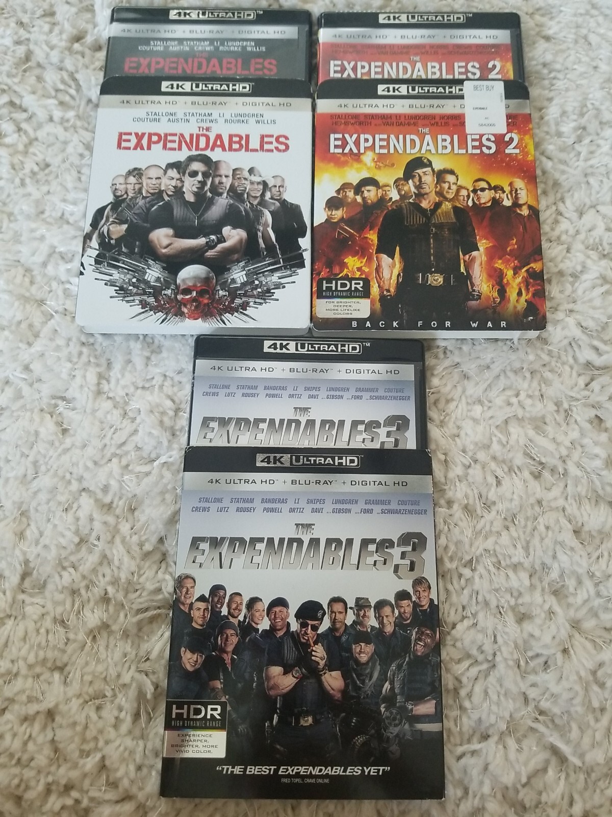 Expendables Trilogy 4K+Rare OOP slipcovers. No digital codes! No 1080p ...