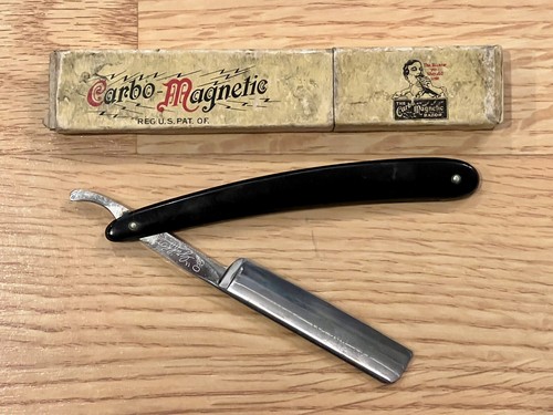 Vintage Griffon XX "Carbo Magnetic" Straight Razor Etched Blade with ...