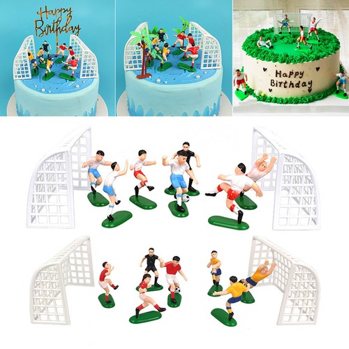NEW Soccer Team Cake Topper Decorations 6 Football Players & 1 Referee ...