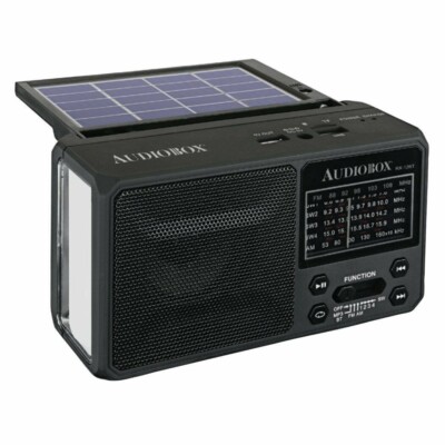 AUDIOBOX RX-12BT Portable AM FM SW Bluetooth Solar Radio ,LIGHT, Cell ...