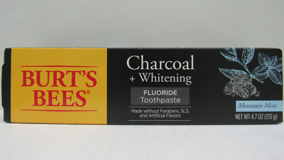 Burt's Bees Charcoal Whitening Toothpaste 4.7oz--w/FLUORIDE***BUY MORE ...