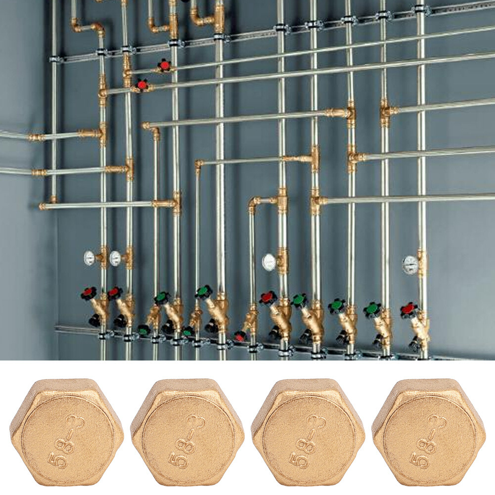4pcs 1inch Blind Plugs Garden Irrigation Brass Cap Pipe Fittings ...