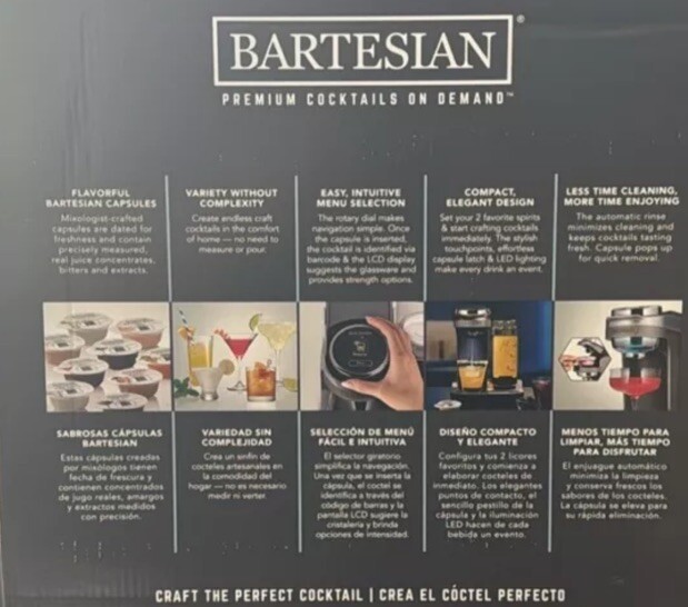 Bartesian Cocktail Machine Duet Premium 2-Bottle Home Bar #55310 - NEW ...