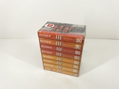 NEW 8 Pack Sony HF 90 Minute Blank Audio Cassette Tapes High Fidelity C ...