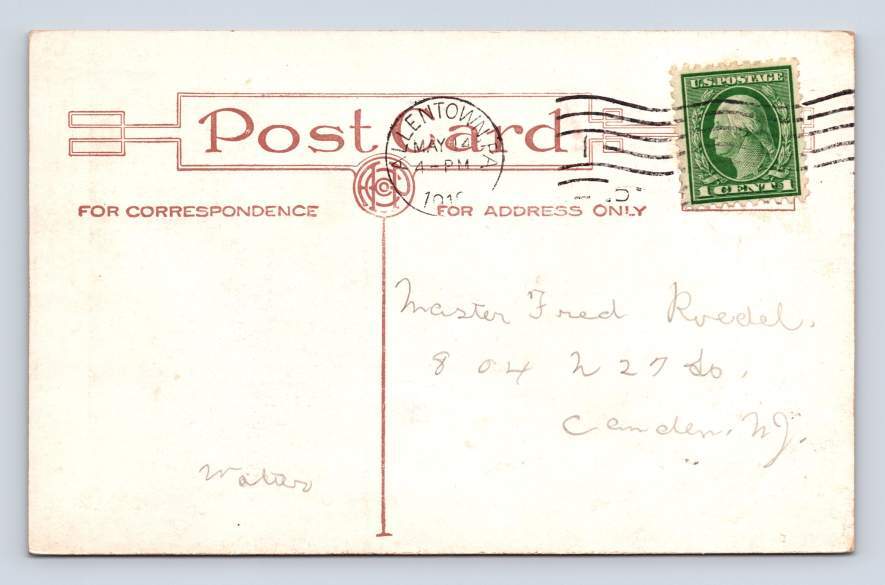 Allentown Pennsylvania "Pleasant Hours" Antique Pennant Postcard 1910s ...