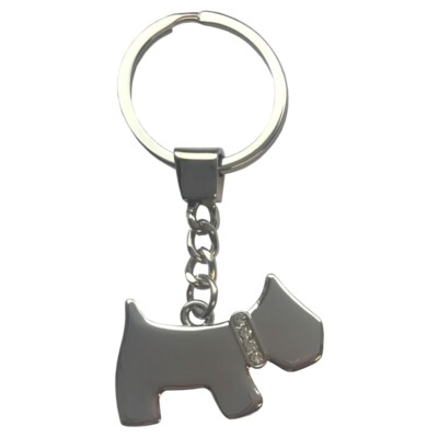 Scottie Dog with Crystal Collar Metal Key Ring | eBay UK