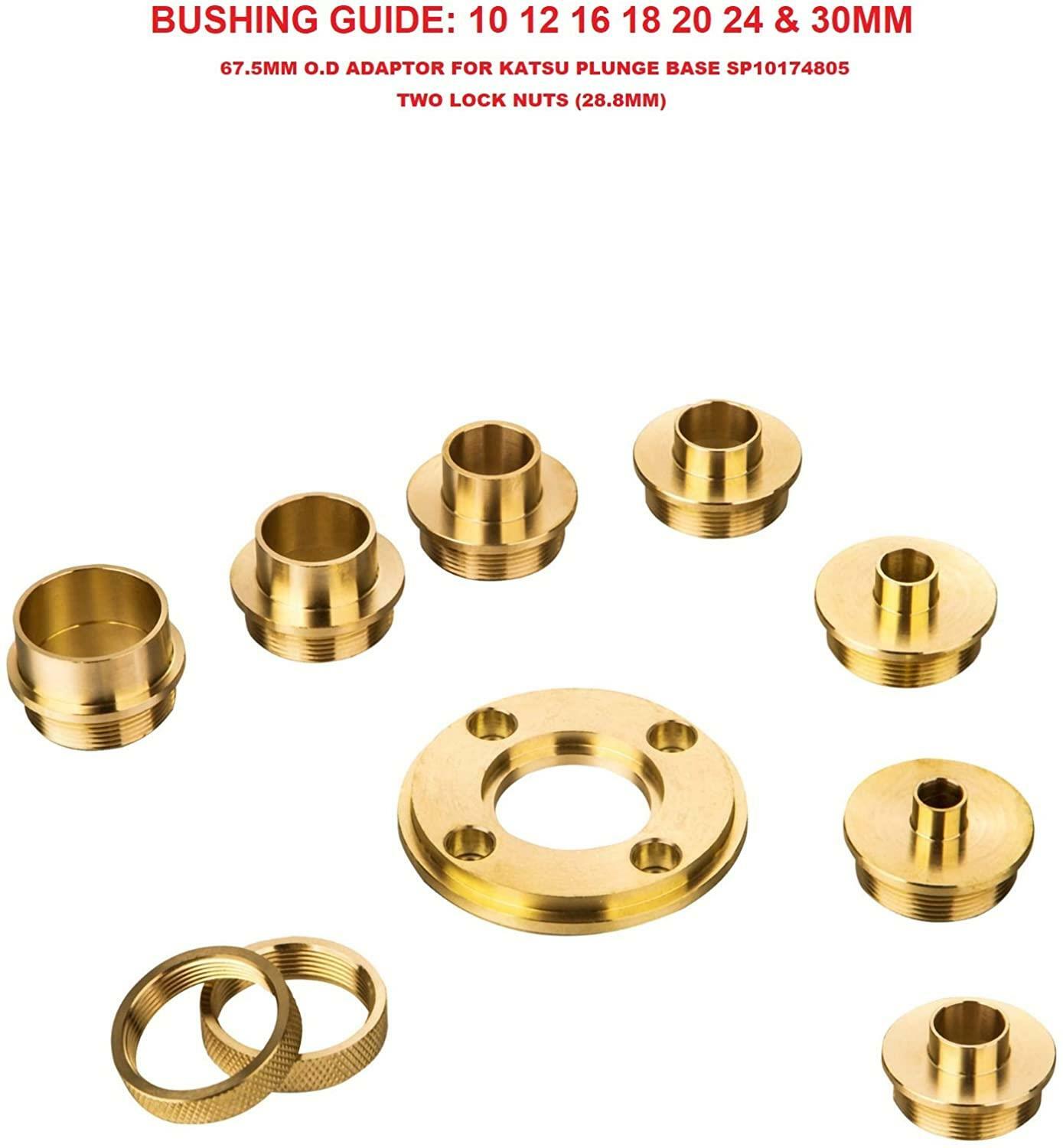 KATSU Brass metric router bushing guide set Fit Plung base | eBay UK