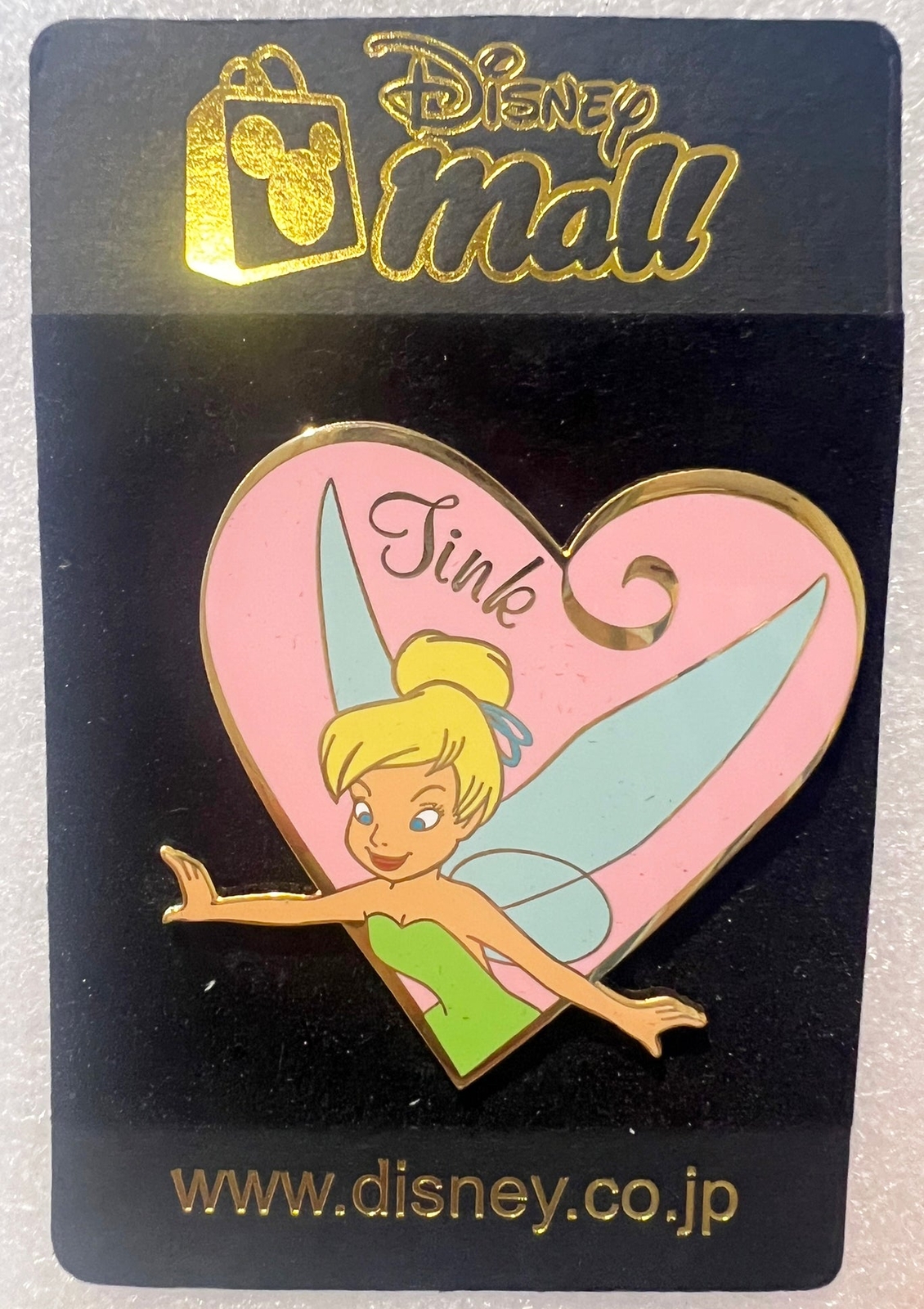 Tinker Bell Pink Heart Tink Peter Pan Japan Disney Mall Pin C05 | eBay