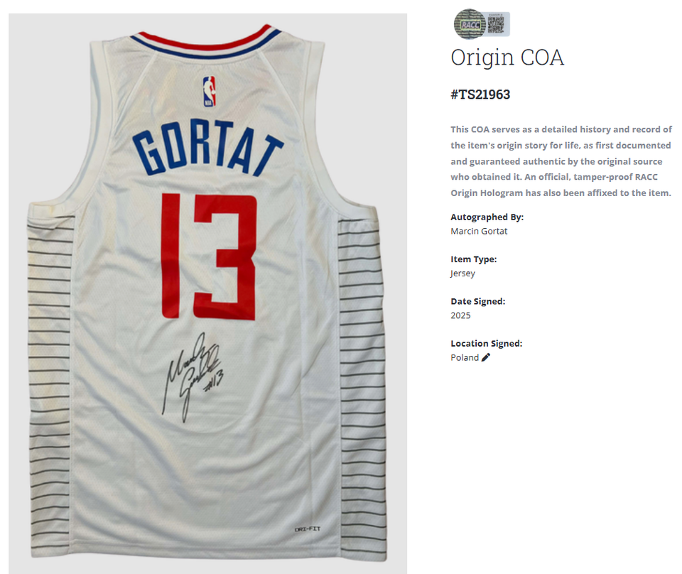 Marcin Gortat Hammer Signed Autographed NBA Los Angeles Clippers Jersey ...